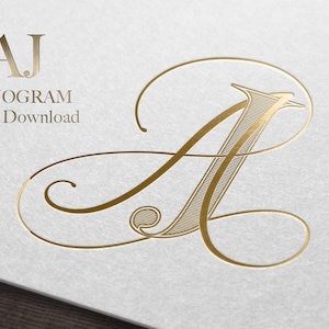 AJ Wedding Monogram - Digital Download | Couples Duogram | Personal ...