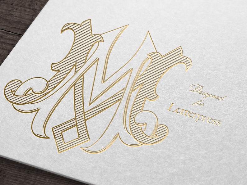 MM - Vintage Double Letter Wedding Monogram | Ready to Download Digital ...