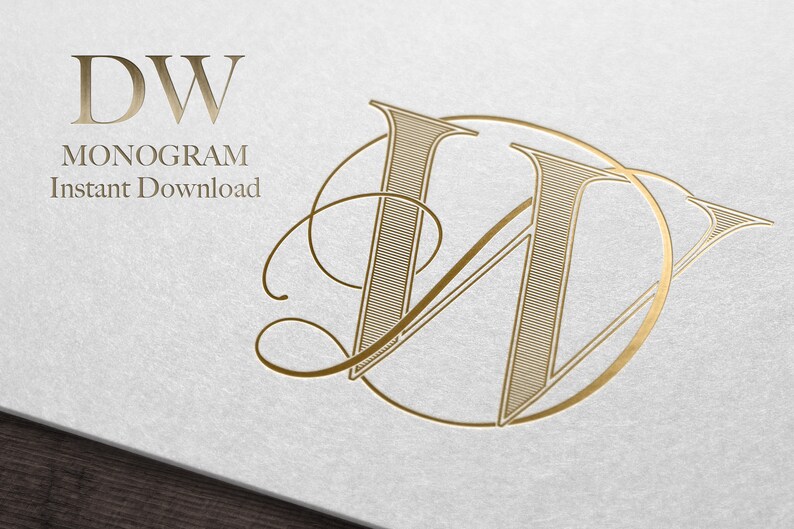 DW Wedding Monogram (2 Versions) - Digital Download | Duogram ...