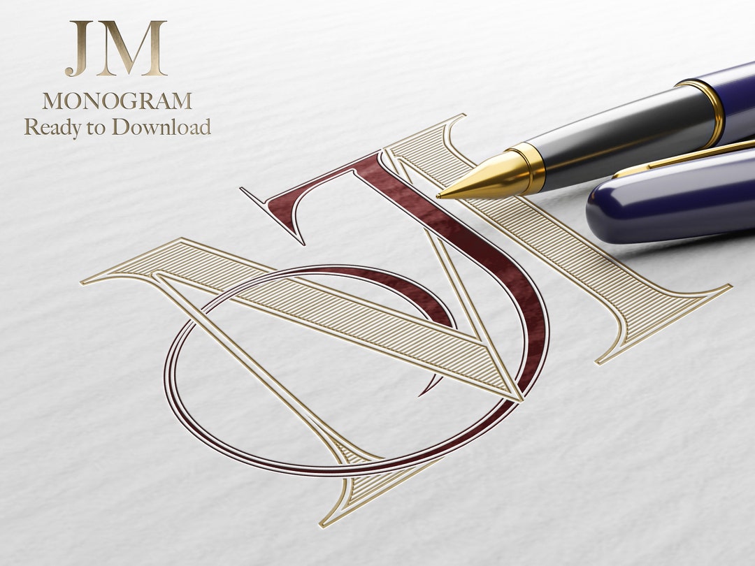 JM | 2 Letter Wedding Monogram With Letters JM | Ready to Download ...