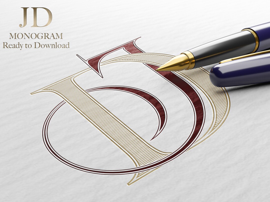 JD | 2 Letter Wedding Monogram With Letters JD | Ready to Download ...