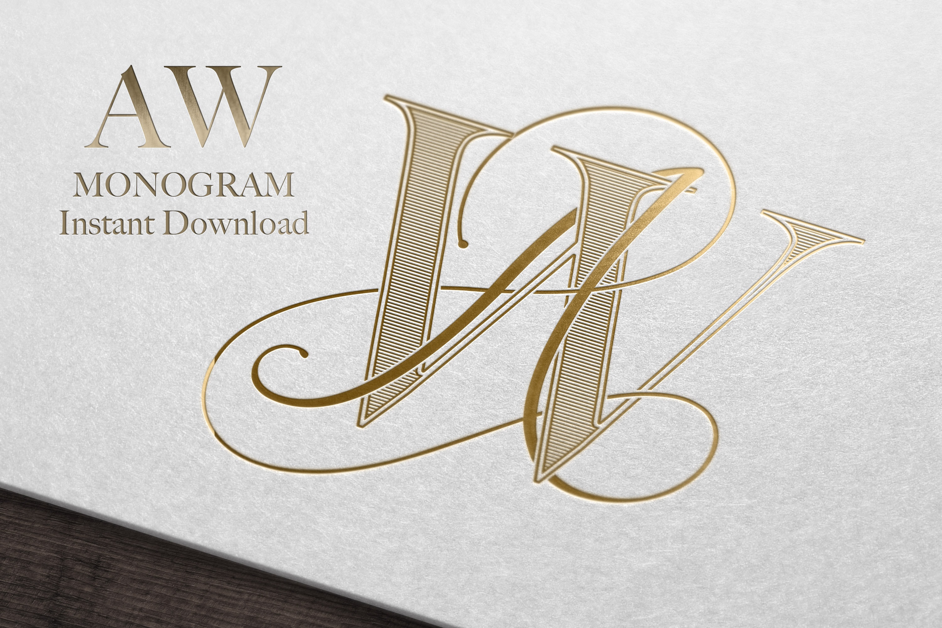 AW Wedding Monogram - Digital Download | Couples Duogram | Personal ...