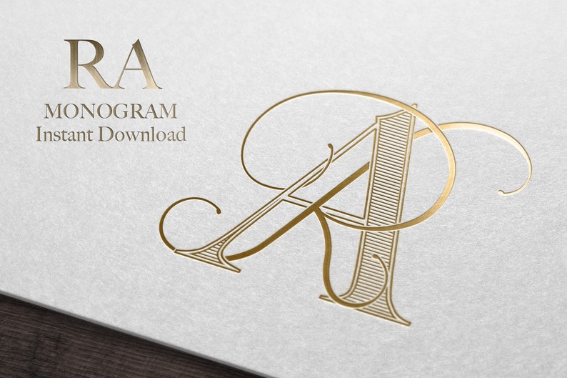 RA Wedding Monogram - Digital File Download | Couples Duogram ...