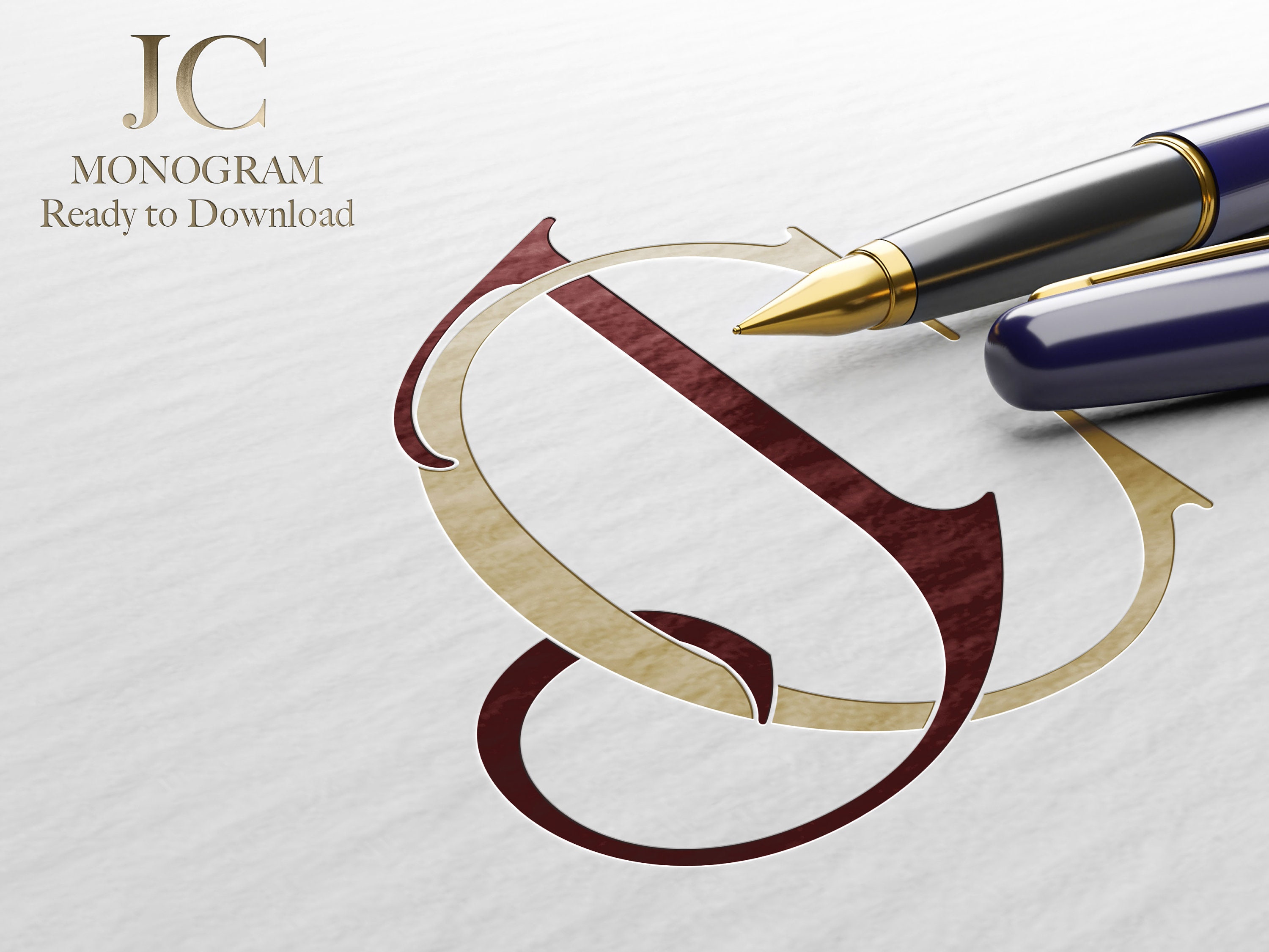 JC | 2 Letter Wedding Monogram With Letters JC / CJ | Ready to Download ...