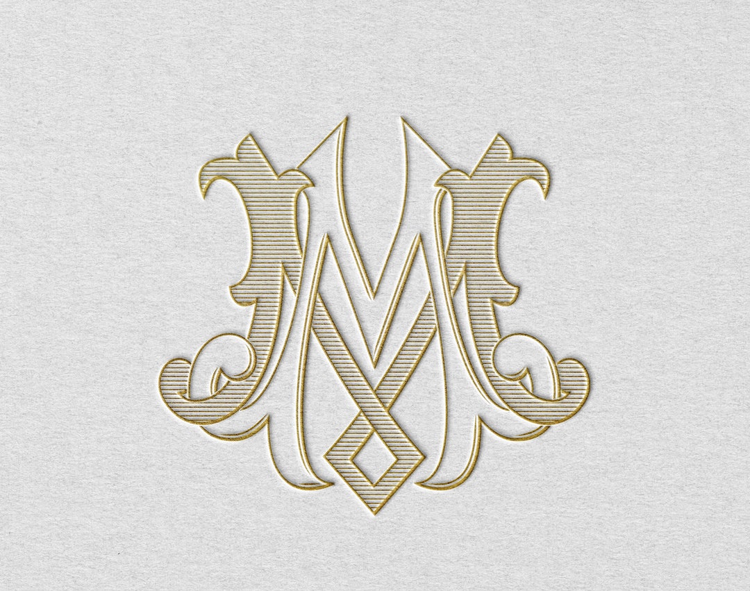 MM - Vintage Double Letter Wedding Monogram | Ready to Download Digital ...