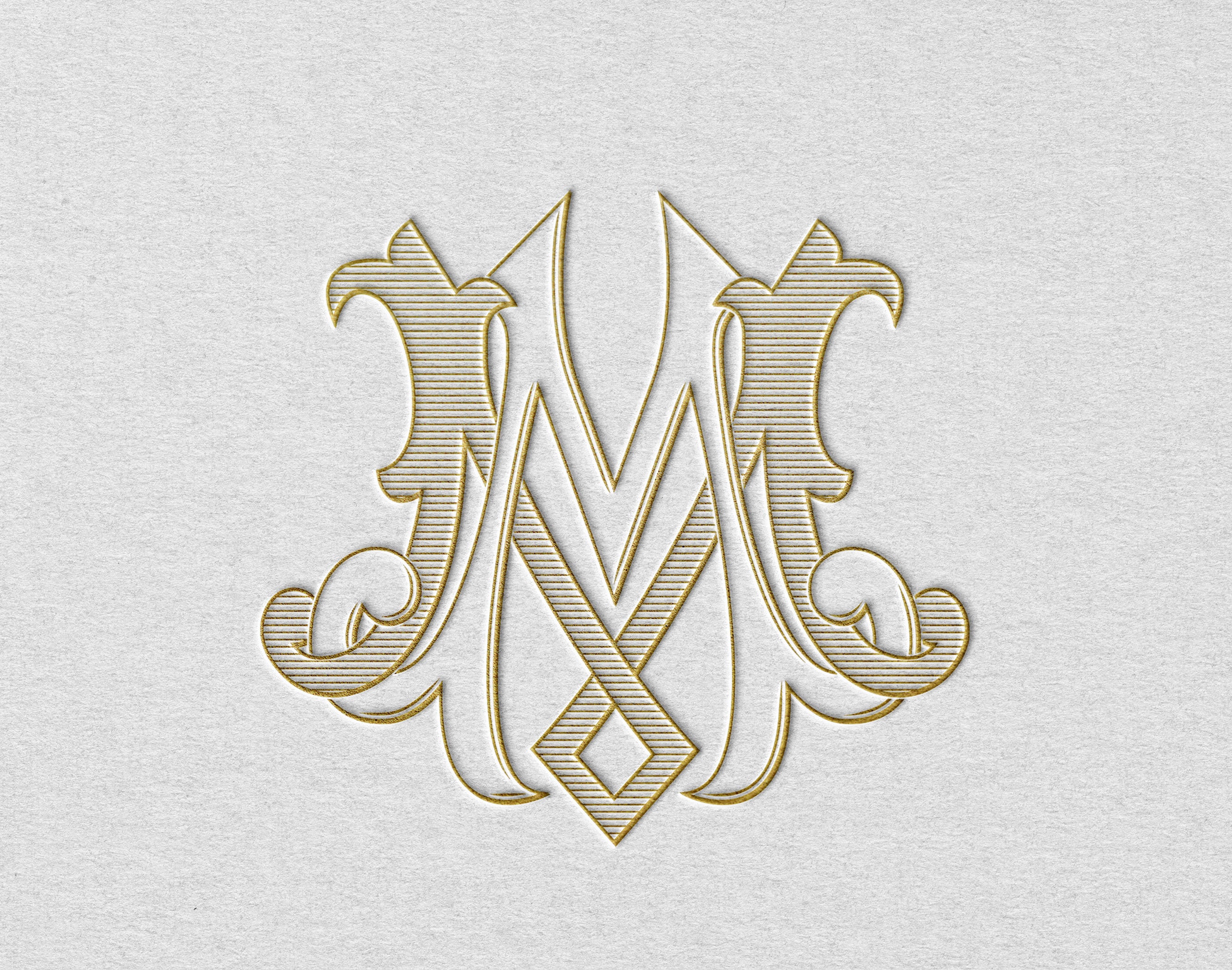 MM - Vintage Double Letter Wedding Monogram | Ready to Download Digital ...