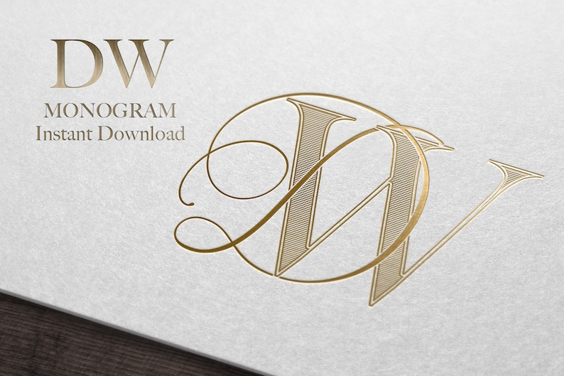 DW Wedding Monogram (2 Versions) - Digital Download | Duogram ...