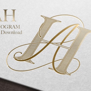 AH Wedding Monogram - Digital Download | Couples Duogram | Personal ...