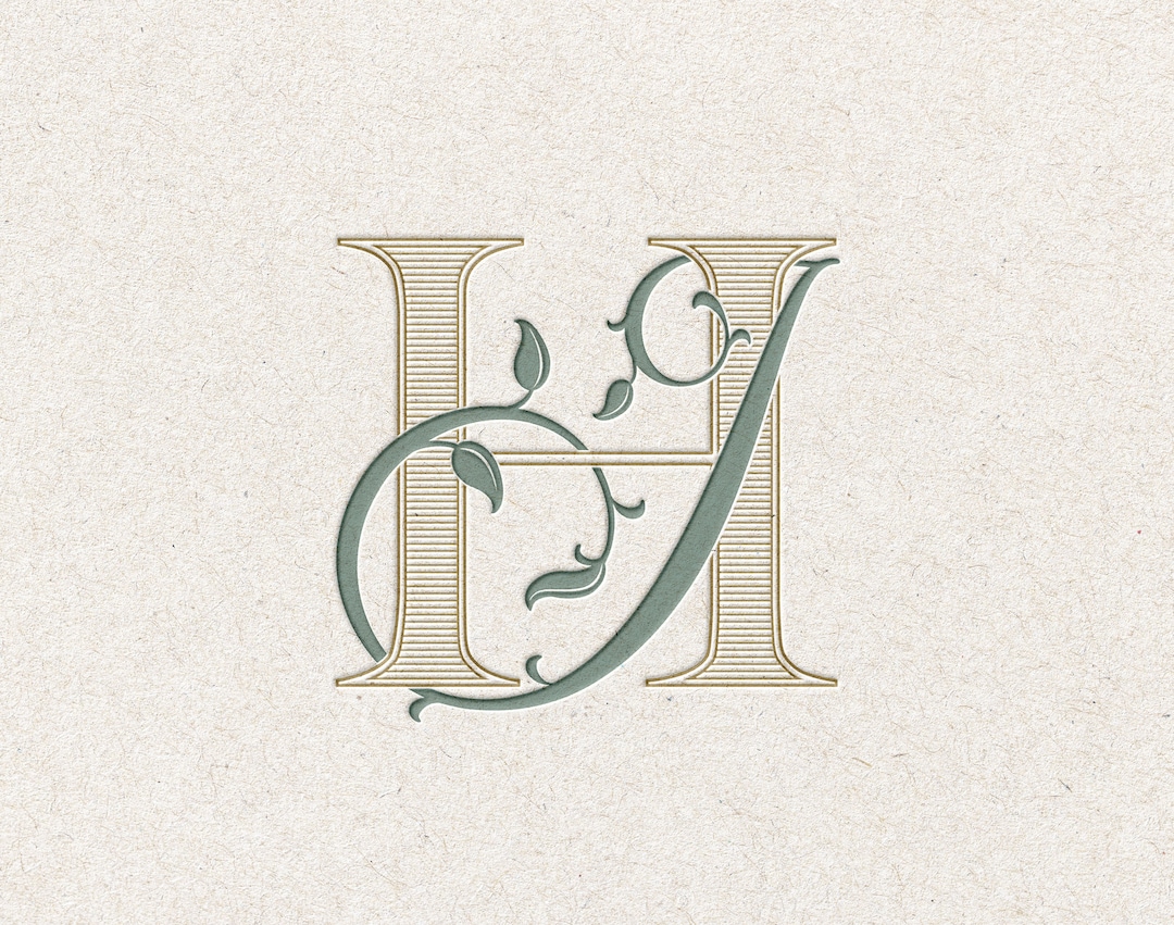 JH Monogram With Flourishes | Ready to Download 2-letter Monogram for ...