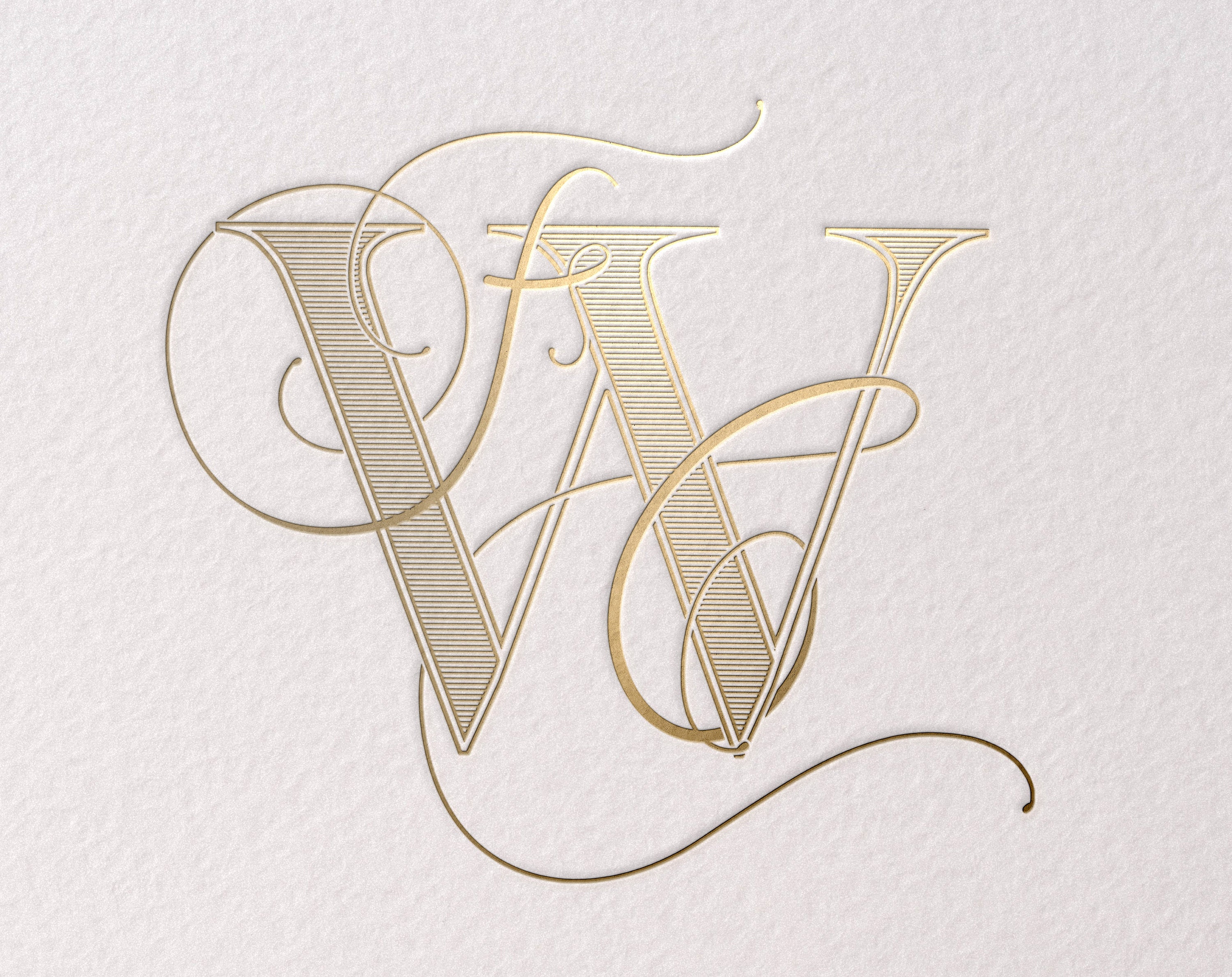 3 Letter Monogram Made-to-order Wedding Logo Stationery - Etsy