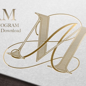 AM Wedding Monogram - Digital Download | Couples Duogram | Personal ...