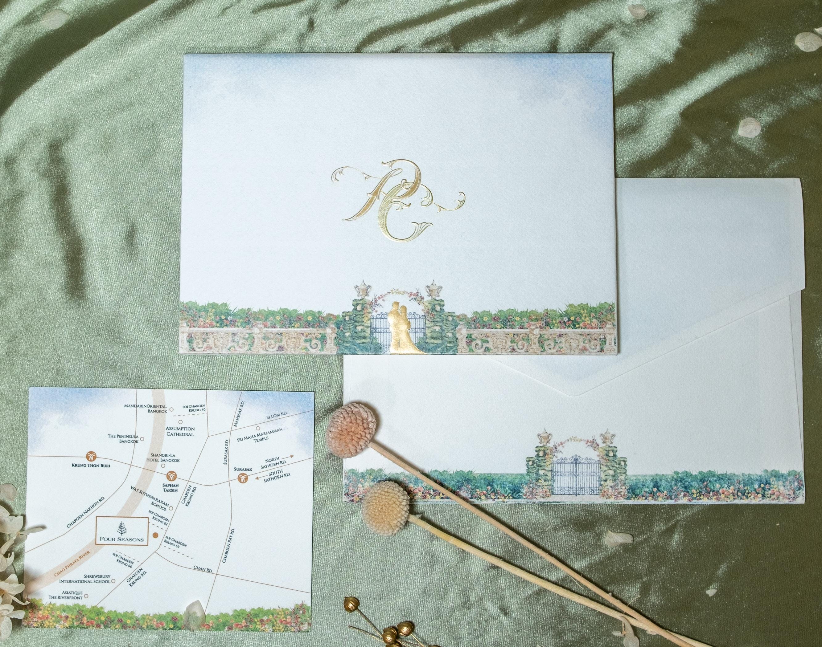 Premium Bi-fold Wedding Invitation Hardcover Book-style Bespoke Design ...