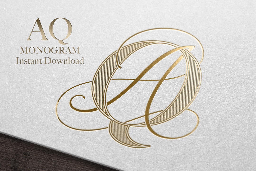 AQ Wedding Monogram - Digital Download | Couples Duogram | Personal ...