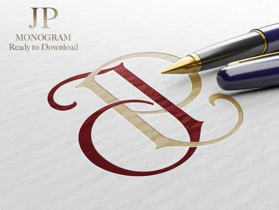 JP 2 Letter Wedding Monogram With Letters JP Ready to | Etsy
