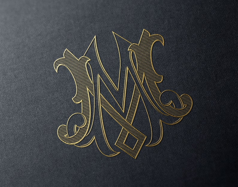 MM - Vintage Double Letter Wedding Monogram | Ready to Download Digital ...