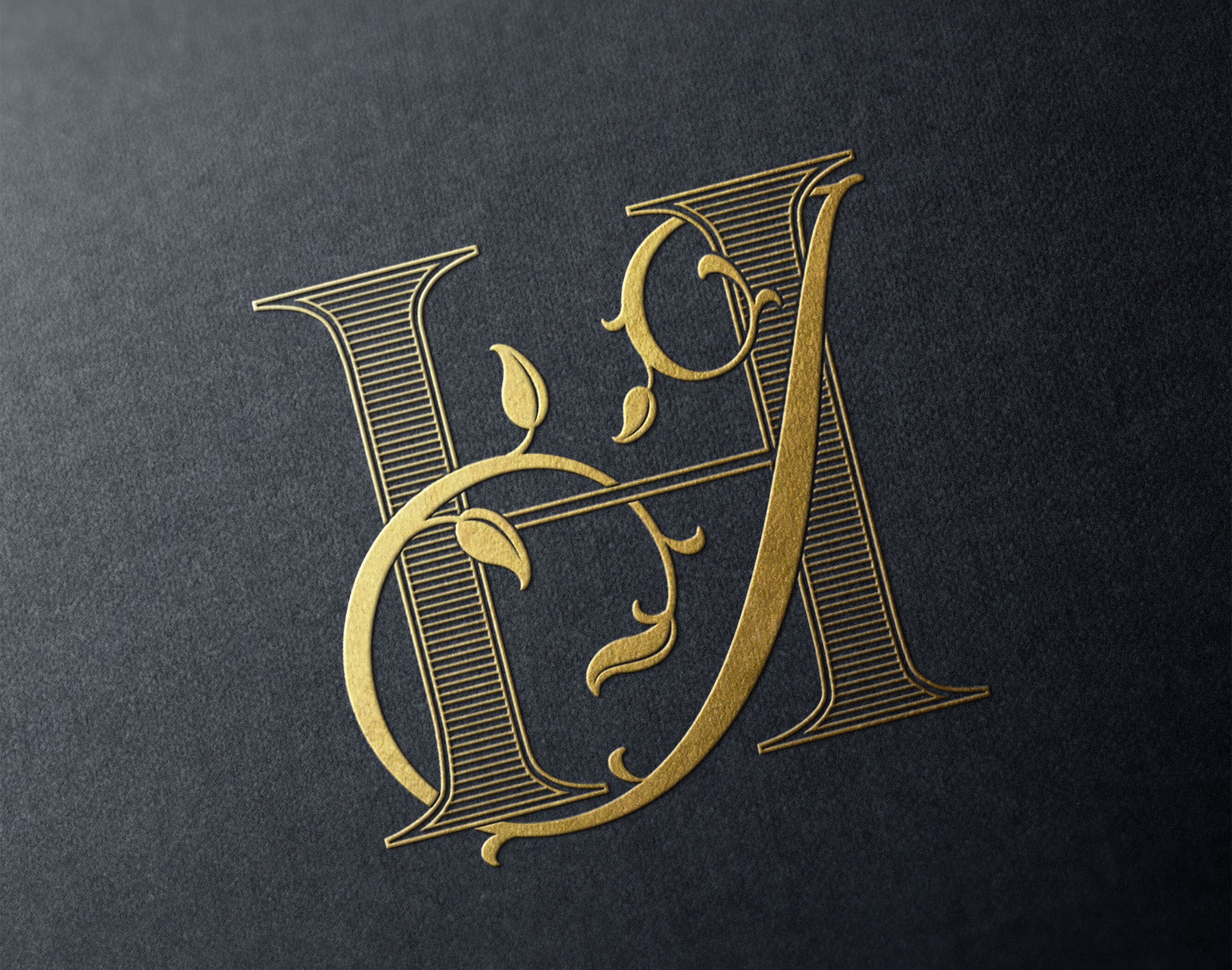 JH Monogram With Flourishes | Ready to Download 2-letter Monogram for ...