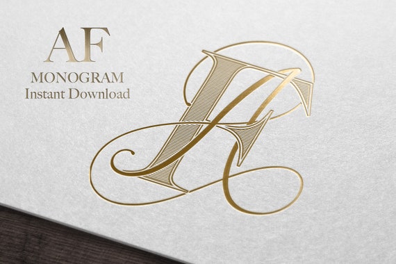 AF Wedding Monogram Digital Download Couples Duogram | Etsy