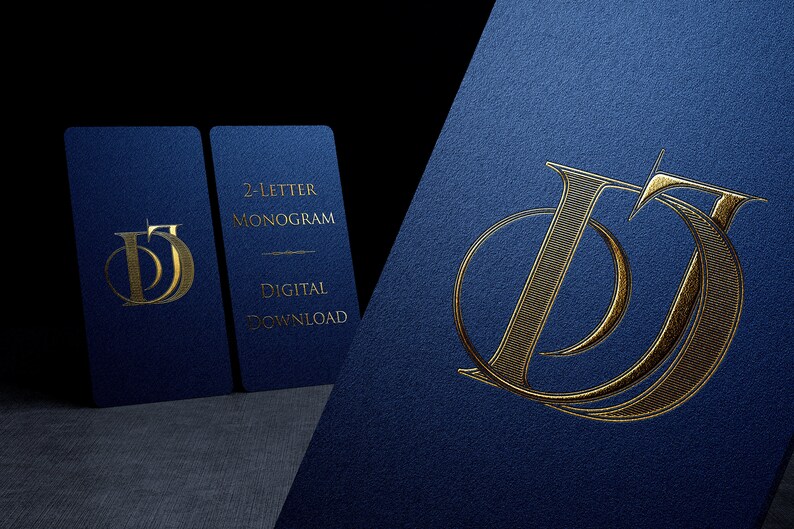 JD | 2 Letter Wedding Monogram With Letters JD | Ready to Download ...