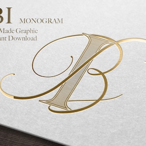 BI Wedding Monogram - Digital Download | Couples Duogram | Personal ...