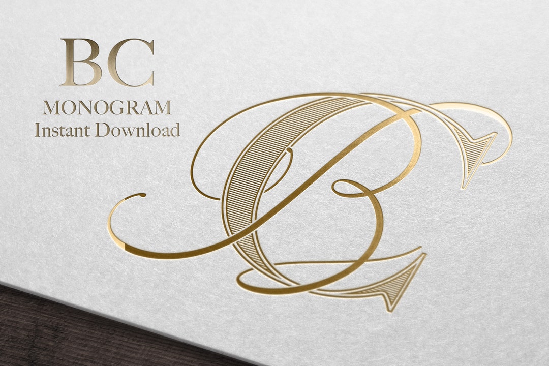 BC Wedding Monogram - Digital Download | Couples Duogram | Personal ...