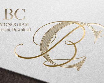 AD Wedding Monogram Digital Download Couples Duogram | Etsy