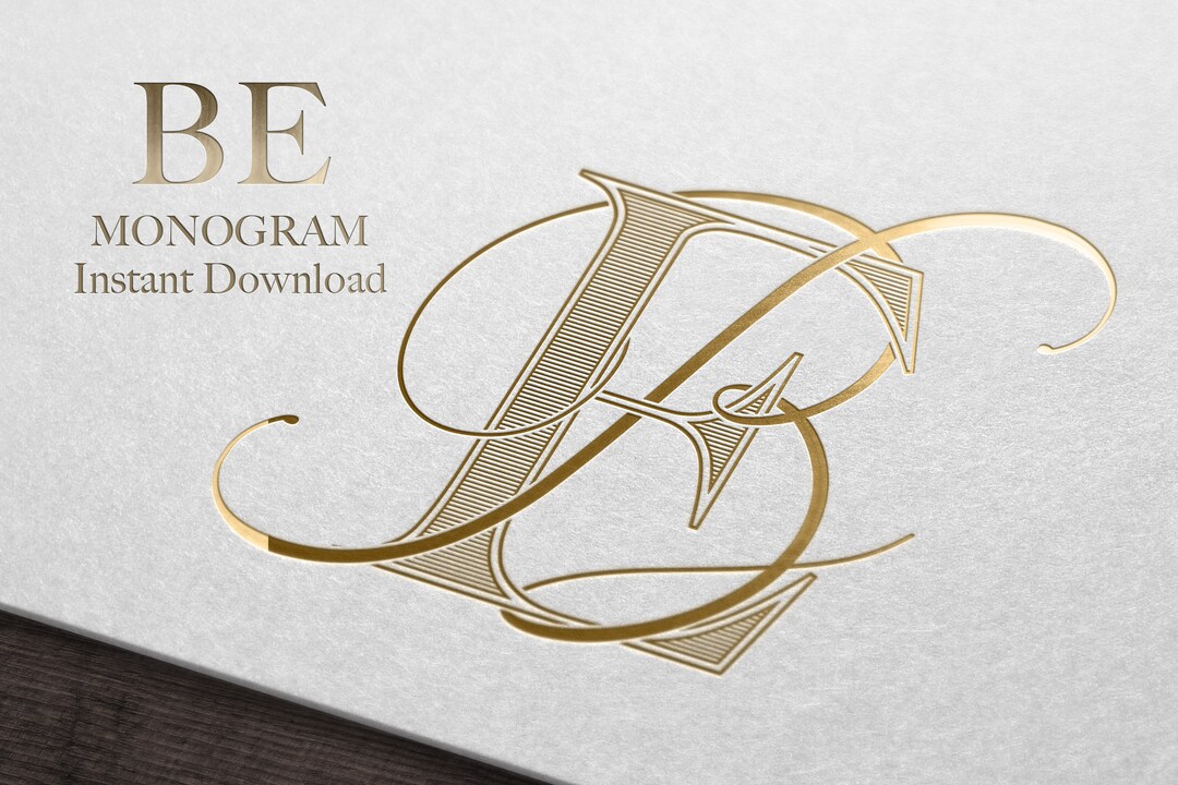 BE Wedding Monogram - Digital Download | Couples Duogram | Personal ...