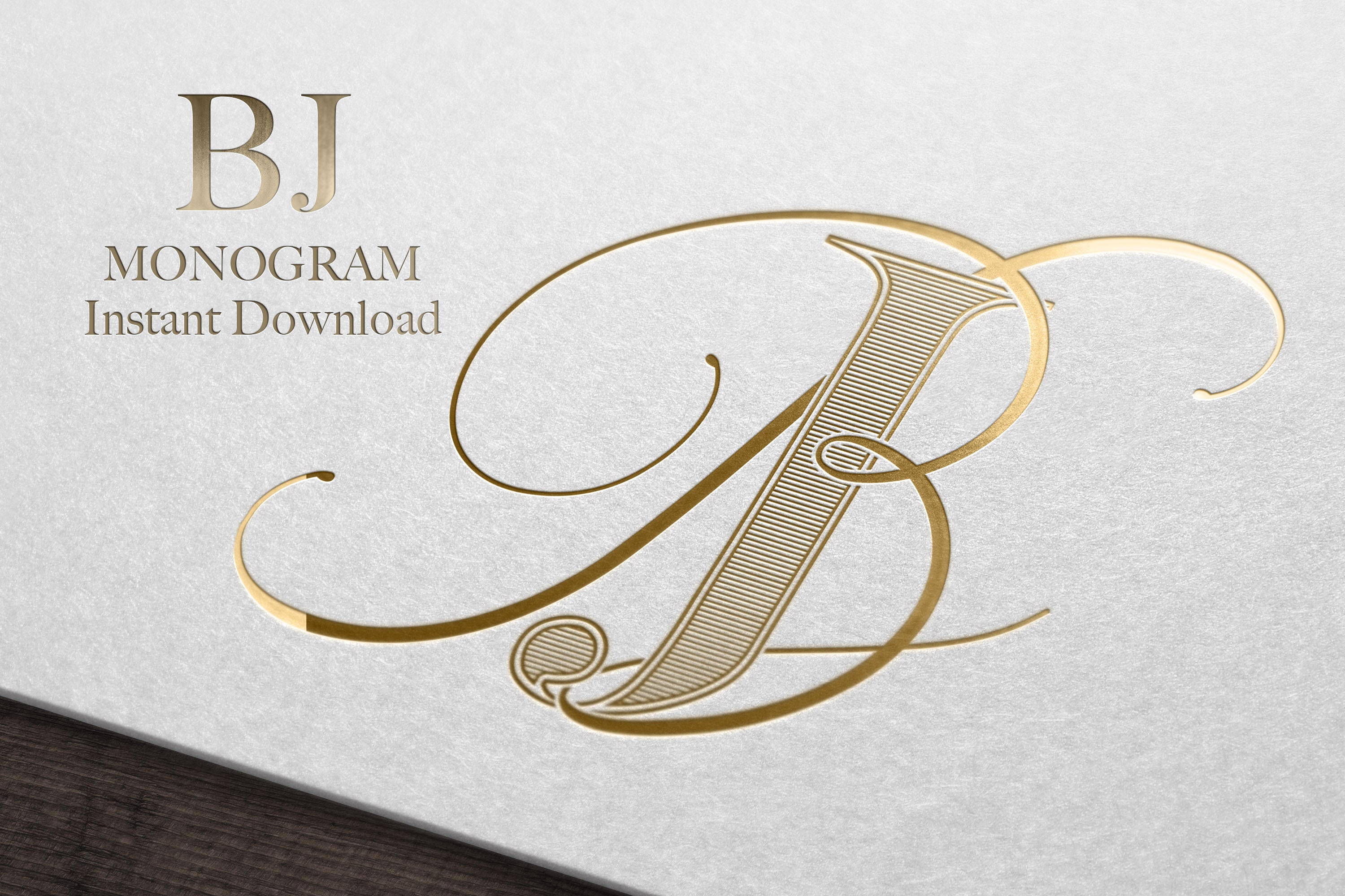 BJ Wedding Monogram - Digital Download | Couples Duogram | Personal ...