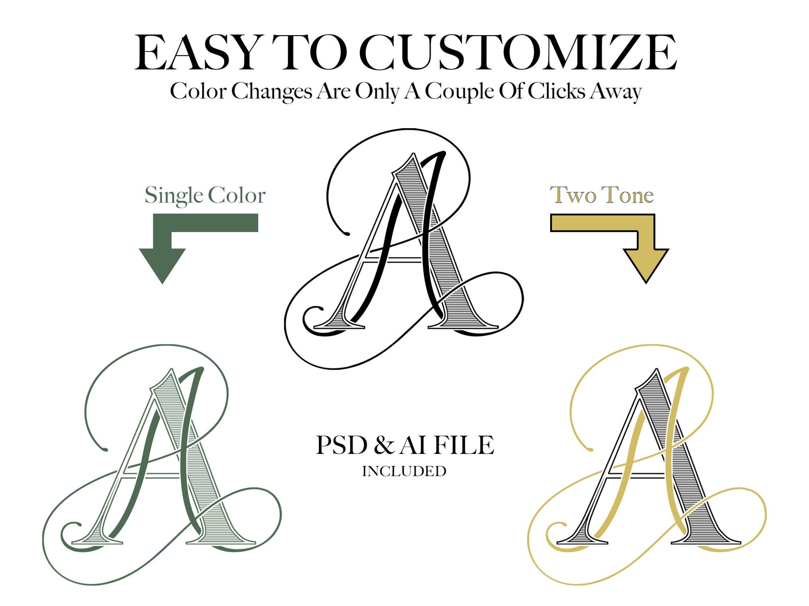 AH Wedding Monogram Digital Download Couples Duogram Personal Logo ...