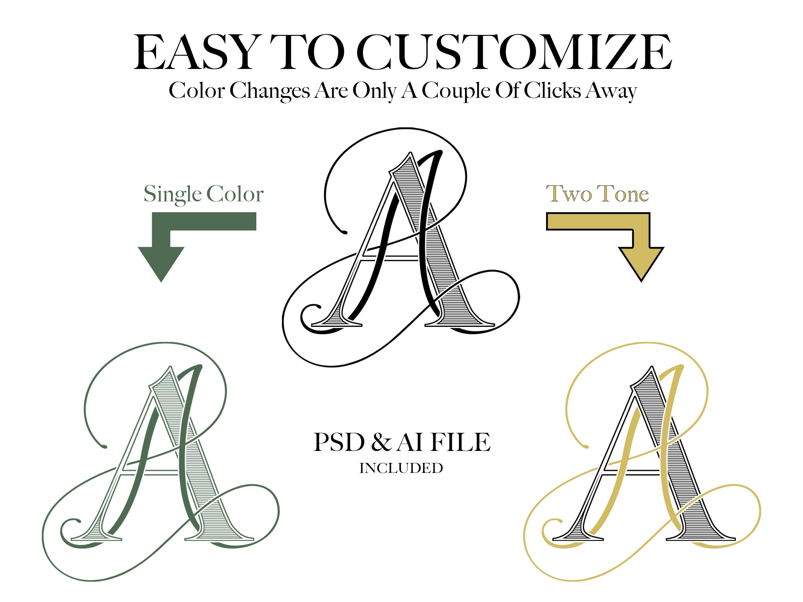 AJ Wedding Monogram - Digital Download | Couples Duogram | Personal ...