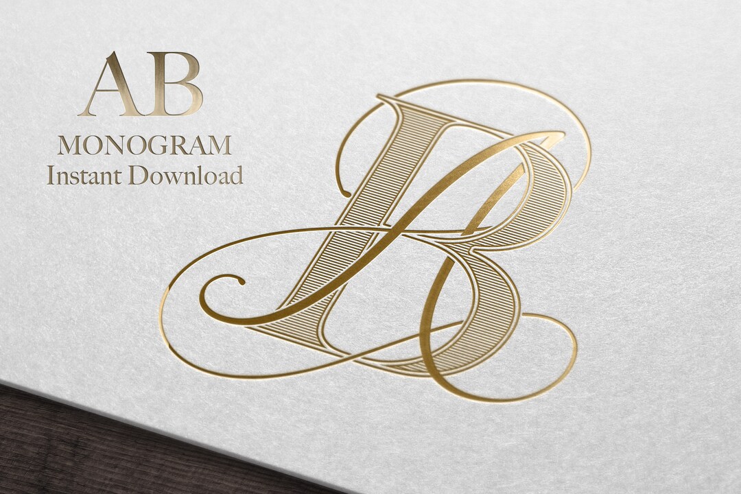 AB Wedding Monogram - Digital Download | Couples Duogram | Personal ...