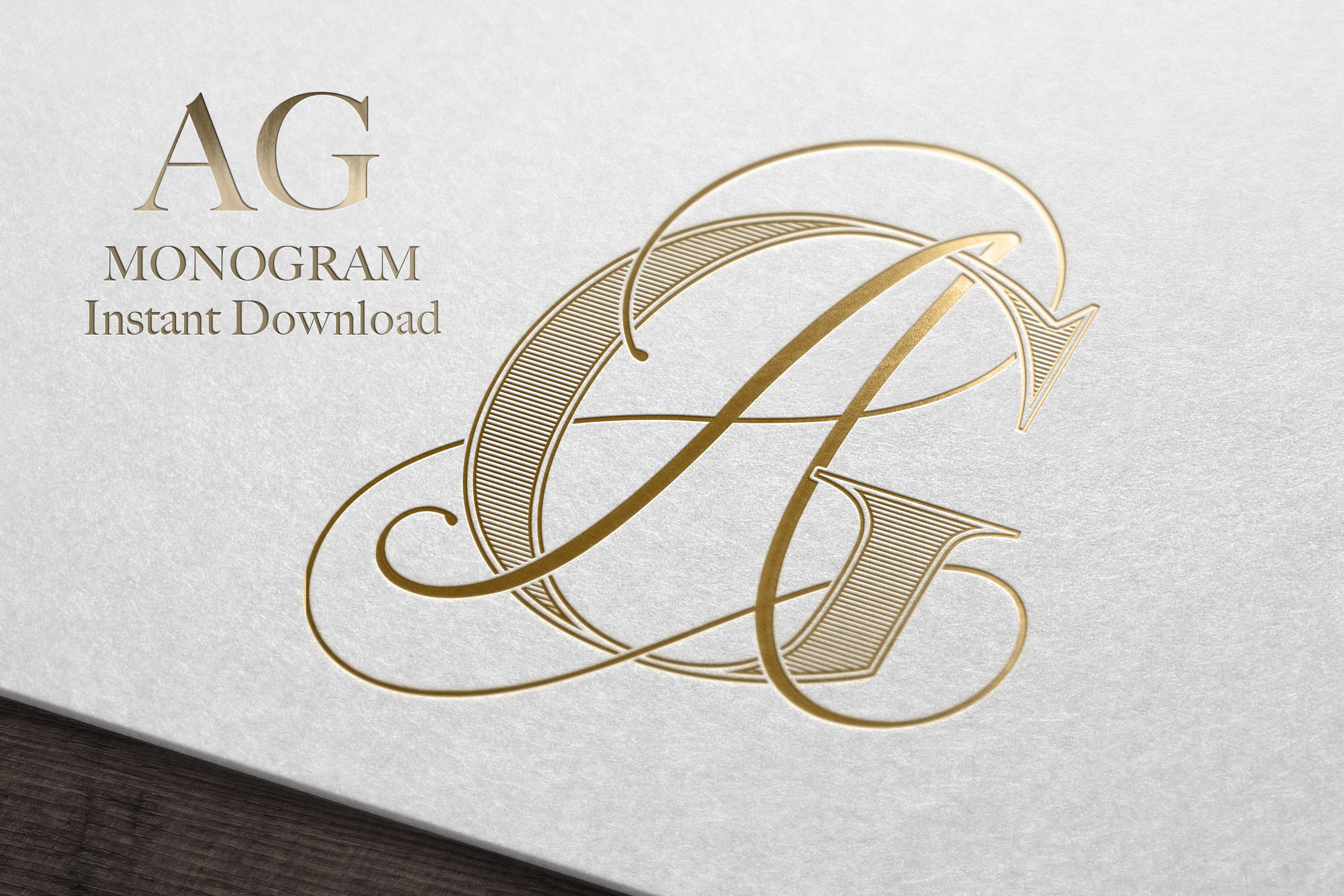 AG Wedding Monogram Digital Download Couples Duogram Personal Logo ...