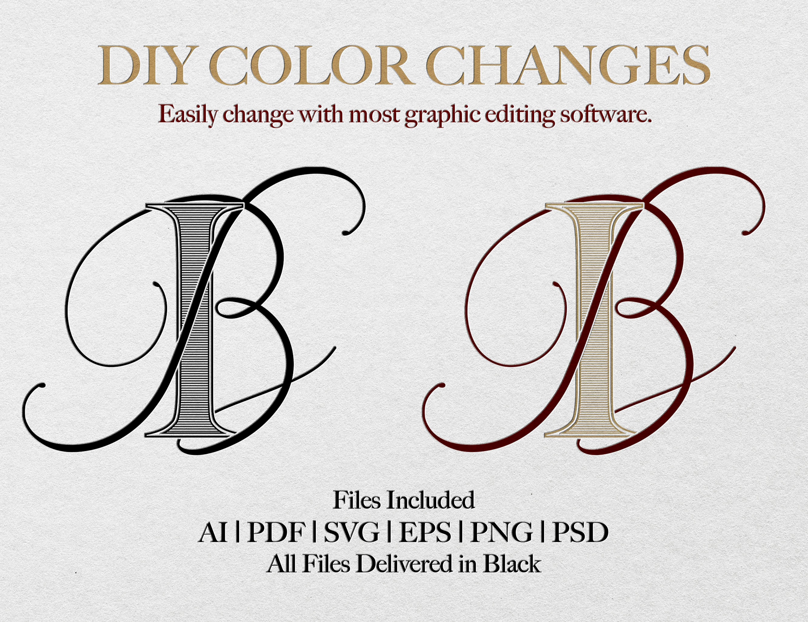 BI Wedding Monogram - Digital Download | Couples Duogram | Personal ...