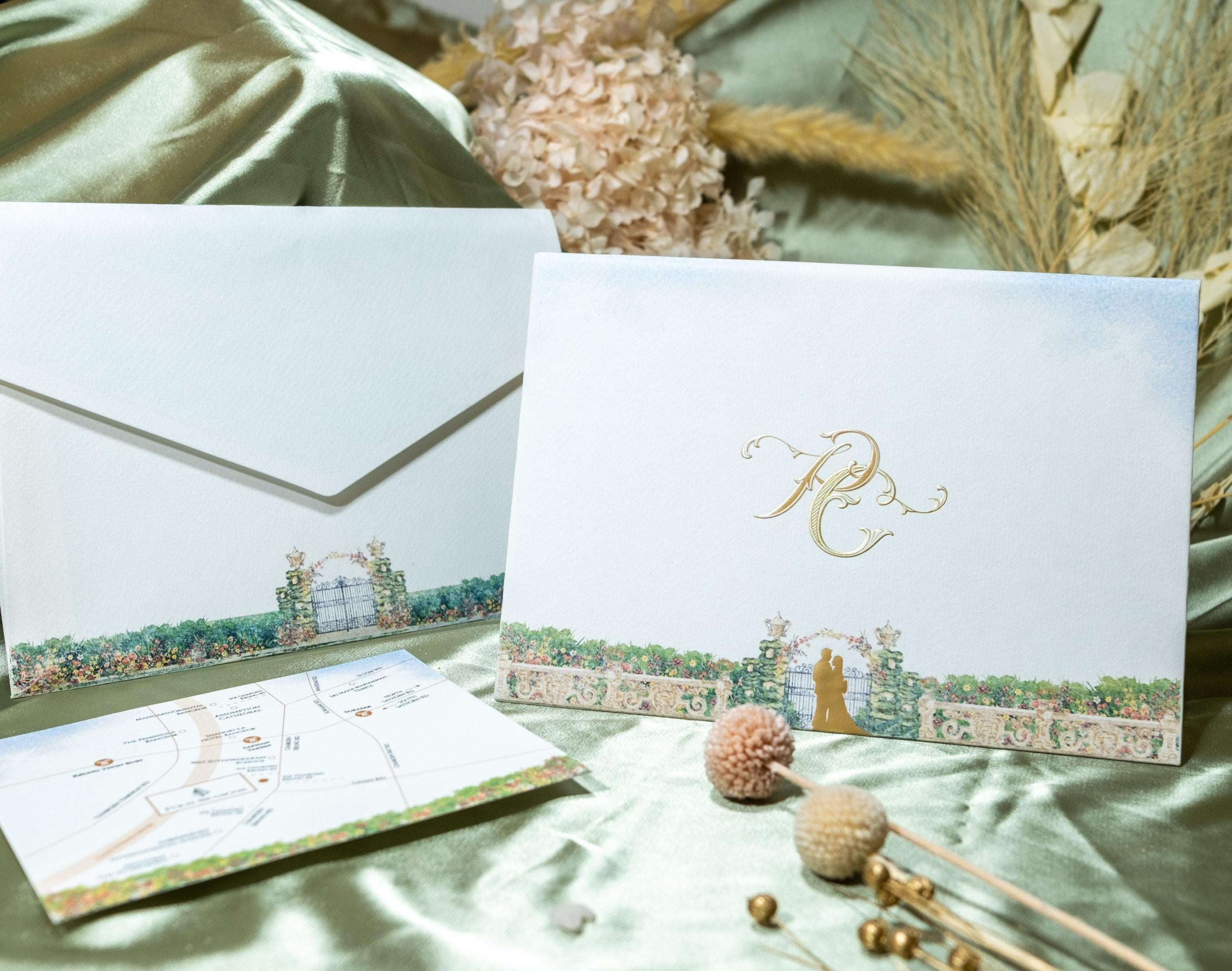 Premium Bi-fold Wedding Invitation Hardcover Book-style Bespoke Design ...