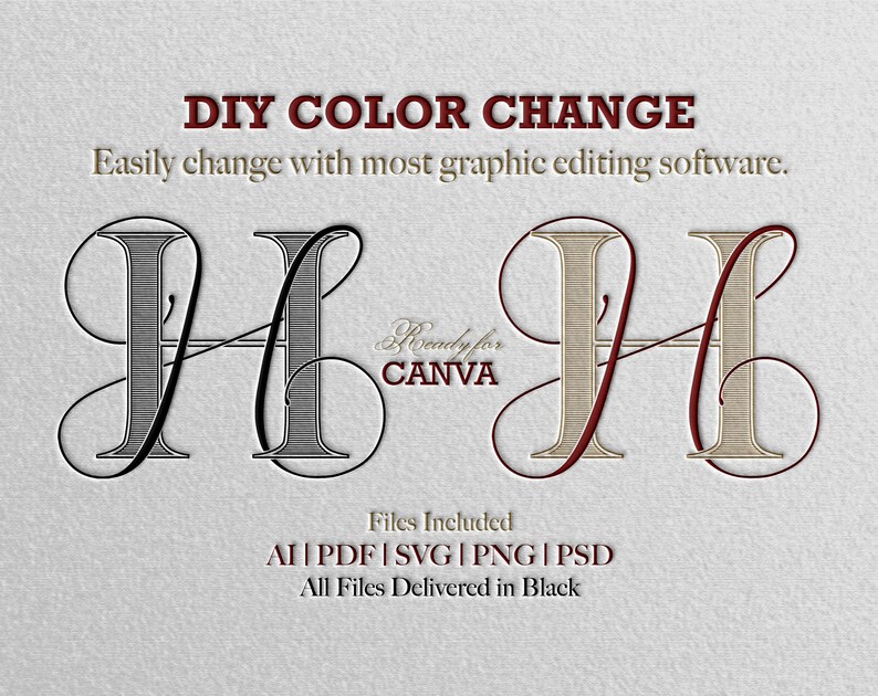 HH Wedding Monogram - Digital Download | Couples Duogram | Personal ...