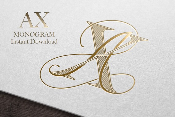 AX Wedding Monogram Digital Download Couples Duogram | Etsy