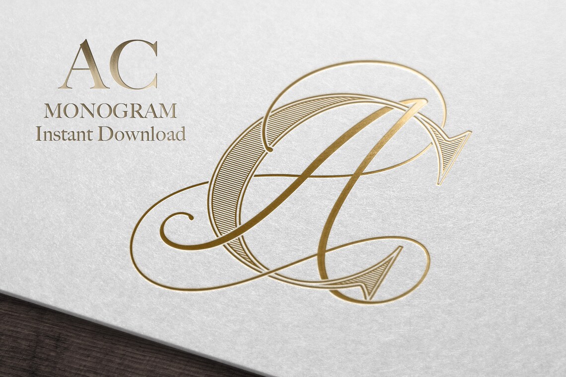 AC Wedding Monogram - Digital Download | Couples Duogram | Personal ...