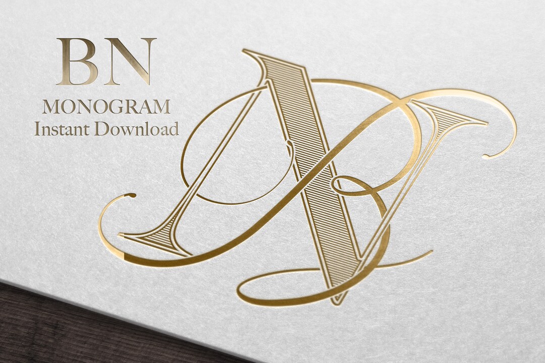 BN Wedding Monogram - Digital Download | Couples Duogram | Personal ...