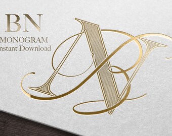 BI Wedding Monogram Digital Download Couples Duogram | Etsy