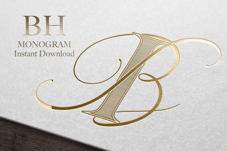 BI Wedding Monogram Digital Download Couples Duogram | Etsy