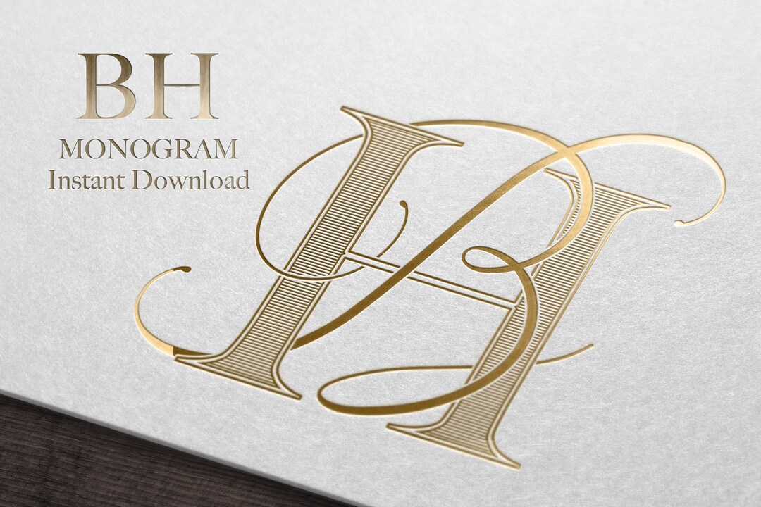 BH Wedding Monogram - Digital Download | Couples Duogram | Personal ...