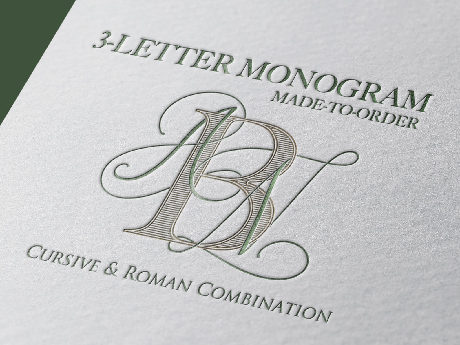 3 Letter Monogram Made-to-order Wedding Logo Stationery - Etsy
