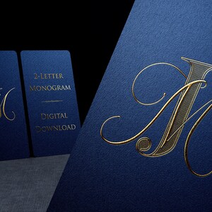 MJ Wedding Monogram - Digital File Download | Couples Duogram ...
