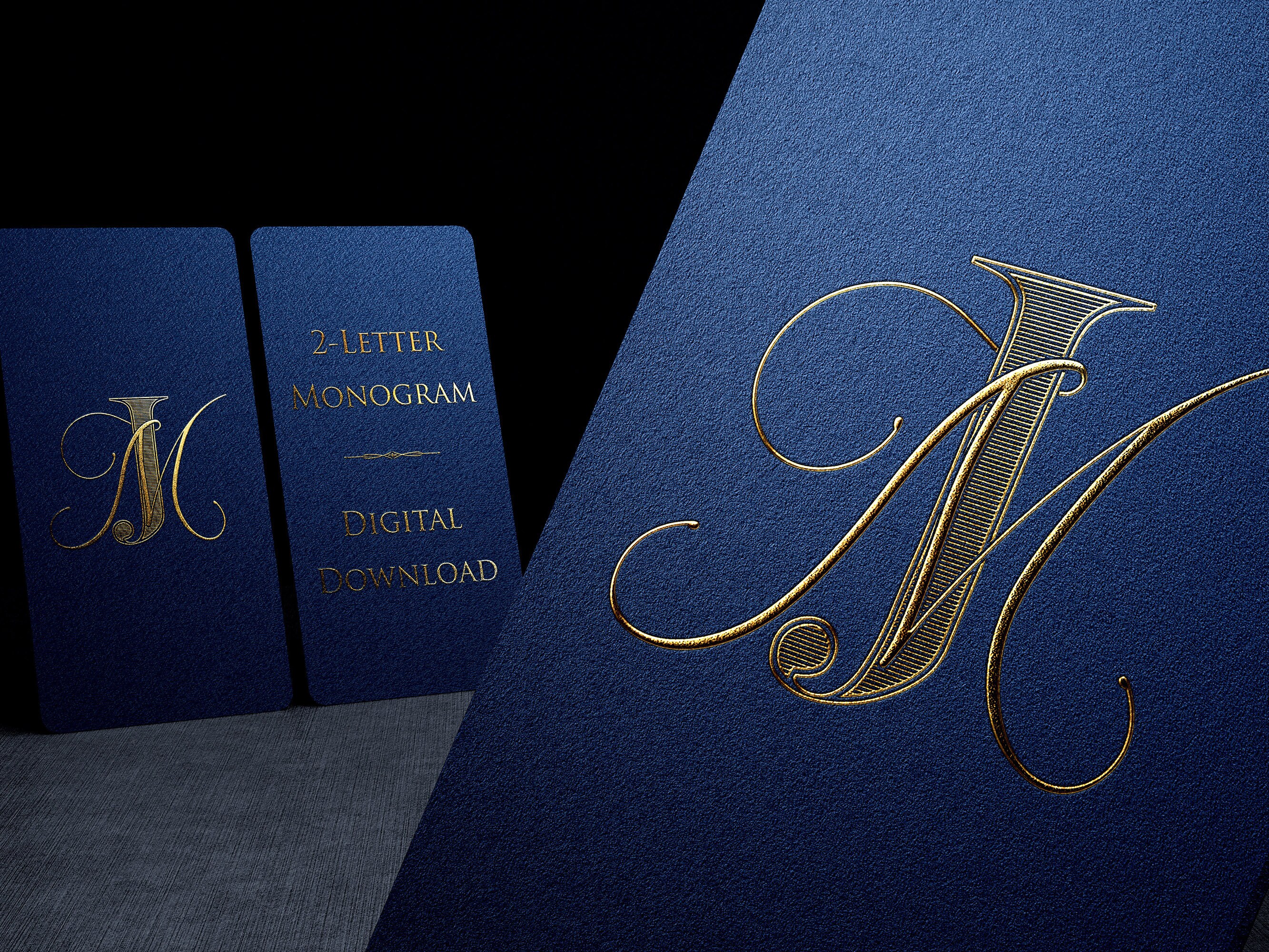 MJ Wedding Monogram - Digital File Download | Couples Duogram ...