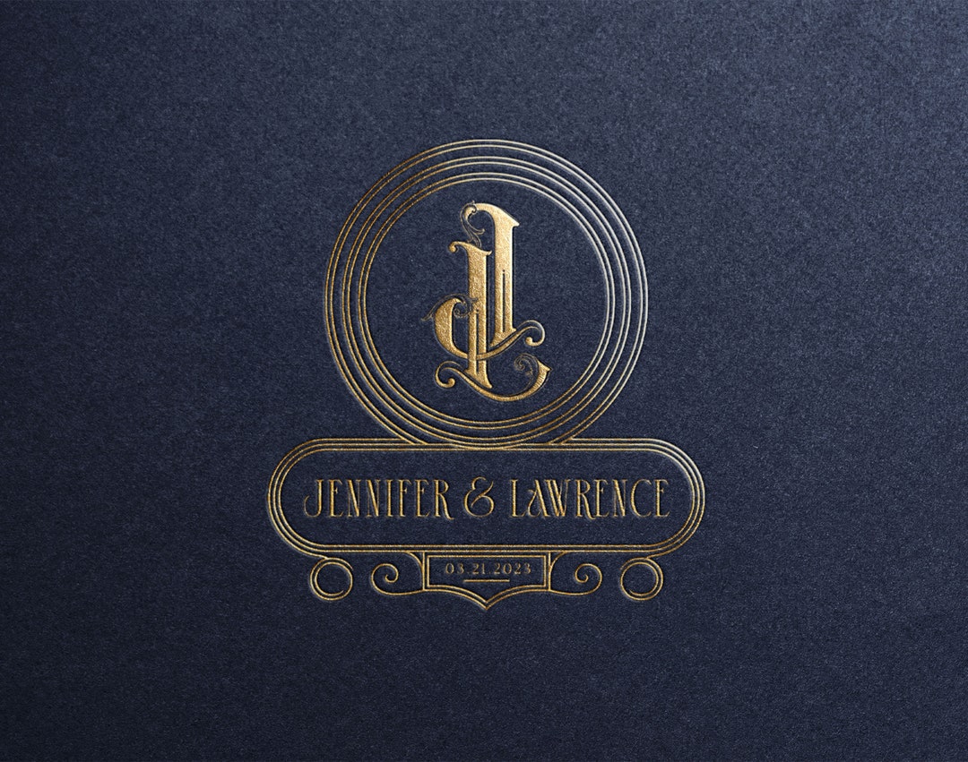 Art Deco Logo Design for Weddings and Personal Use | Digital Download ...