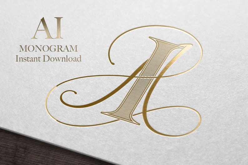 AI Wedding Monogram - Digital Download | Couples Duogram | Personal ...