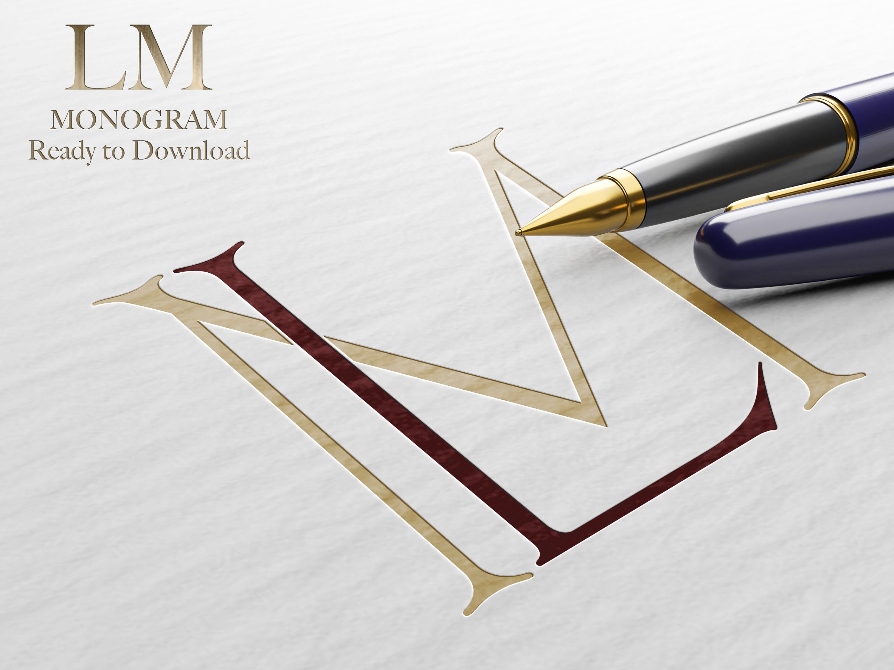 LM | 2 Letter Wedding Monogram With Letters LM - Ready to Download ...