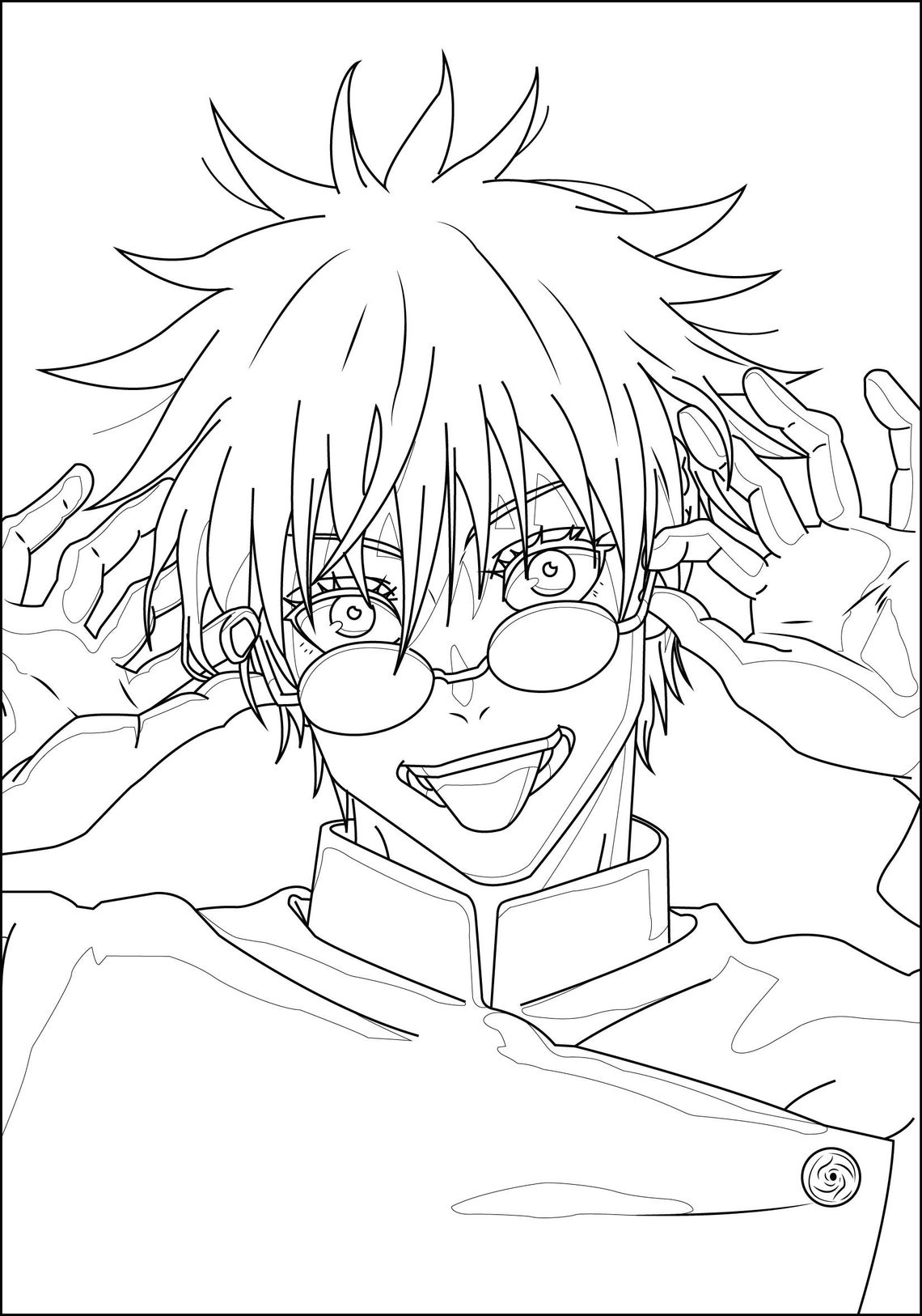 Satoru Gojo Line Art Jujutsu Kaisen - Etsy