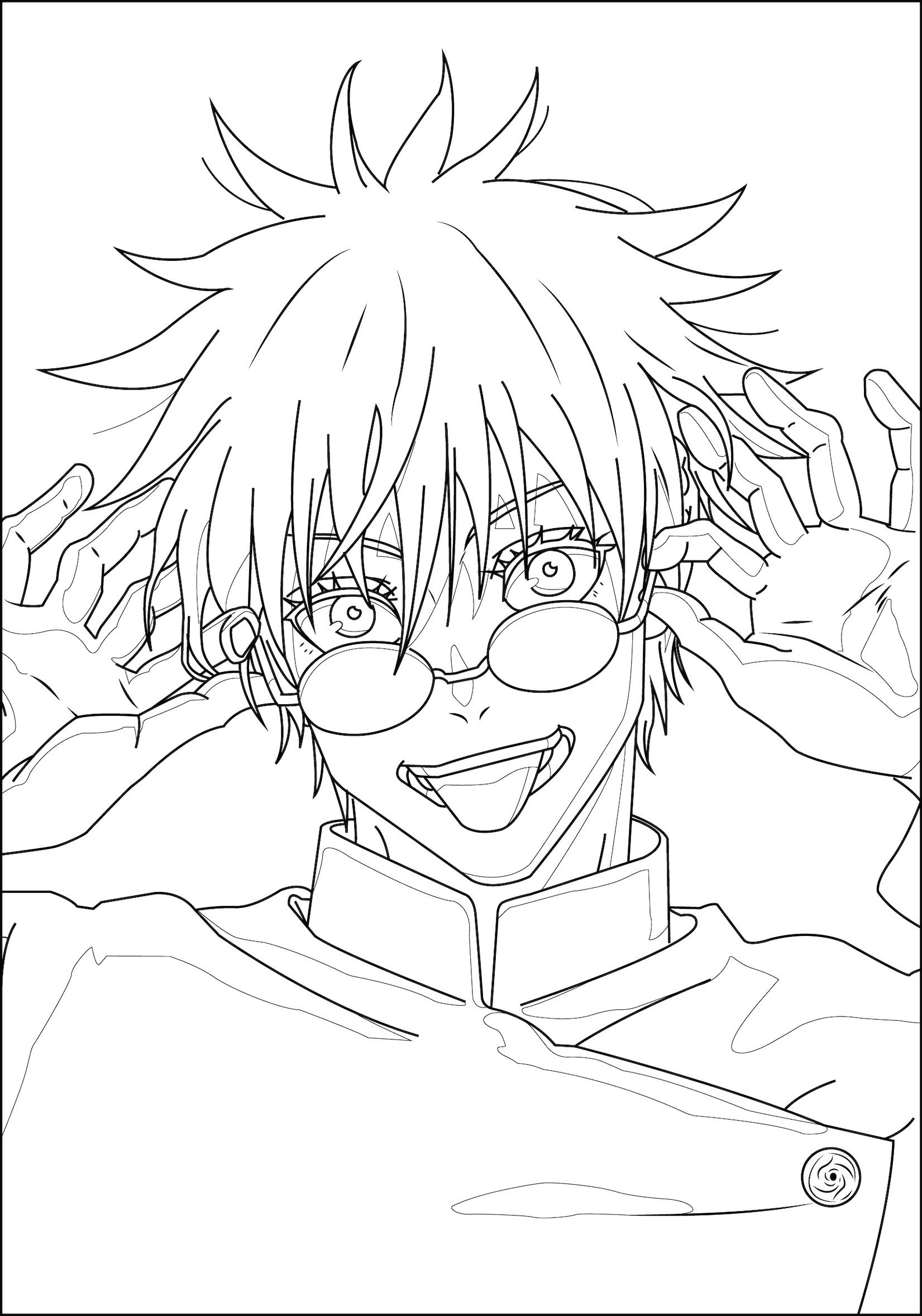Satoru Gojo Line Art Jujutsu Kaisen - Etsy