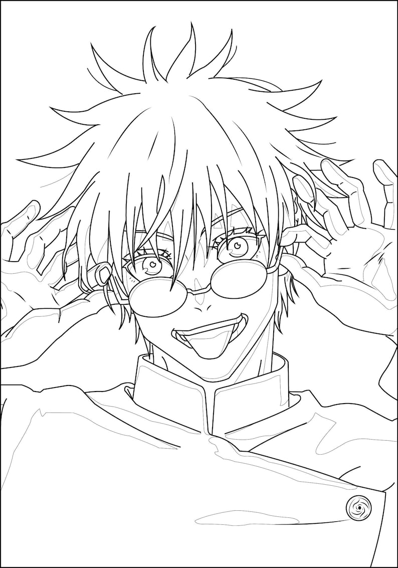 Satoru Gojo Line Art Jujutsu Kaisen - Etsy