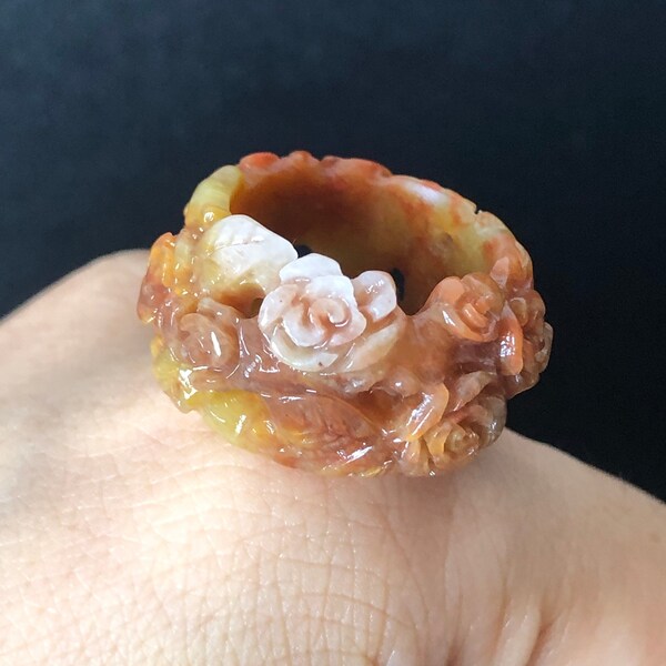 Red Jade Ring - Etsy